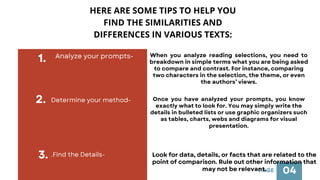 Compare and Contrast Similar Information Presented from Different Texts ...