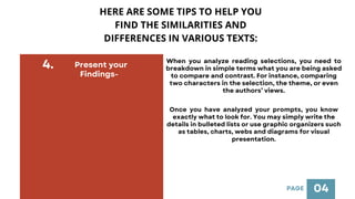 Compare and Contrast Similar Information Presented from Different Texts ...