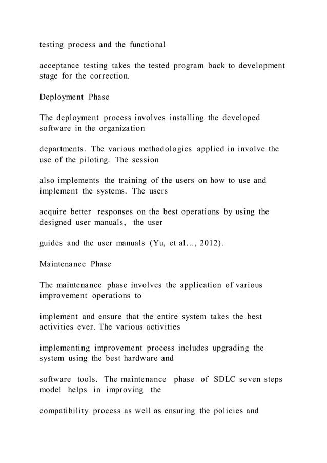 Compare and Contrast Systems Development Life Cycle (SDLC Mo.docx | Operating Systems | Computer ...