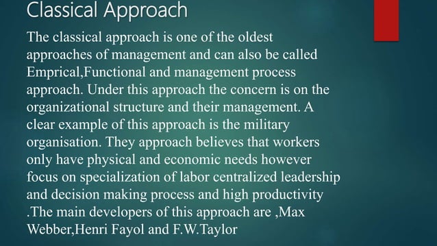 Compare and contrast the classical approach and system | PPTX ...