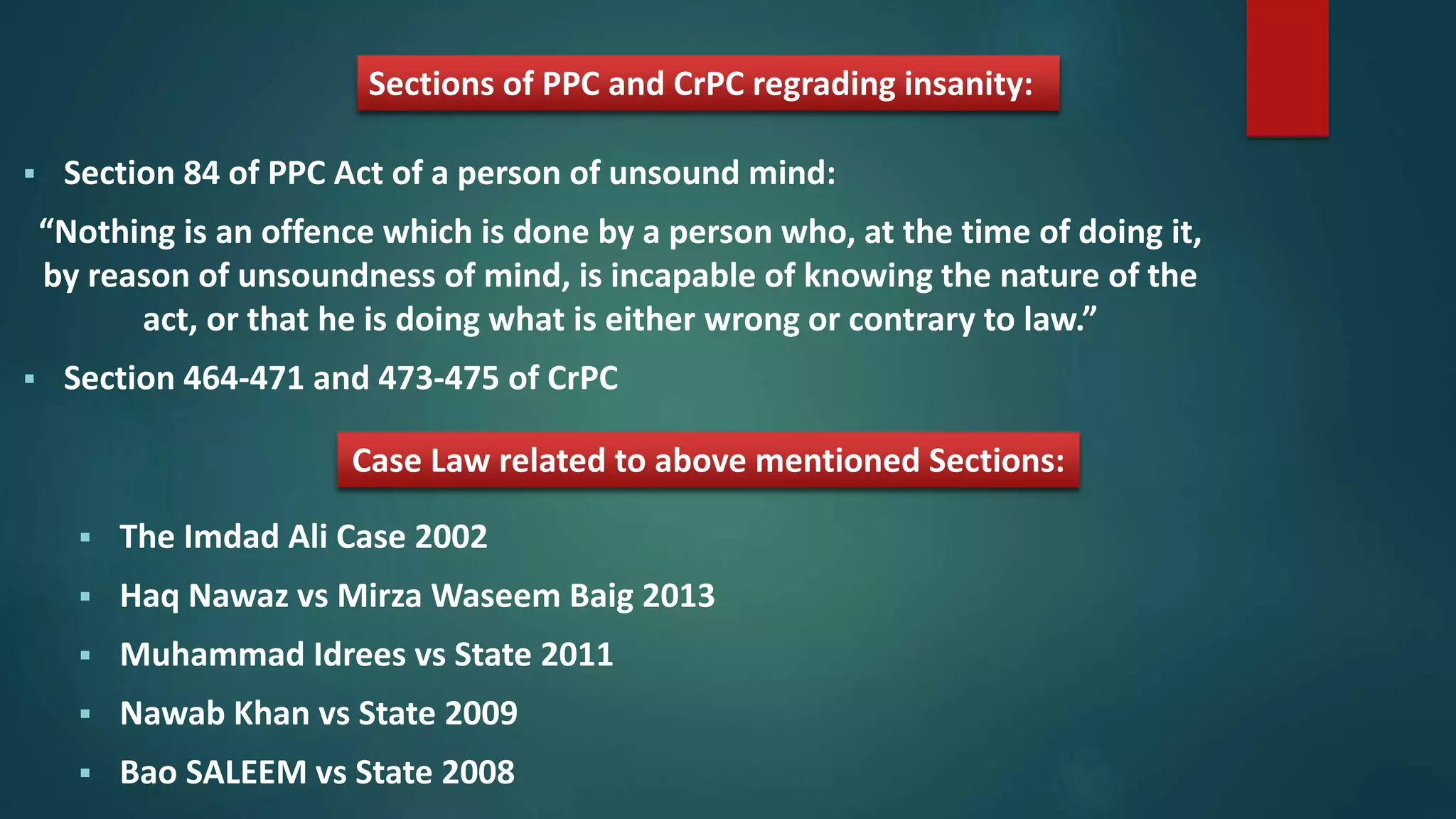 Compare and contrast the Mc Naughtan rule with the Durham rule | PPTX