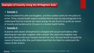 Compare and contrast the Mc Naughtan rule with the Durham rule | PPTX