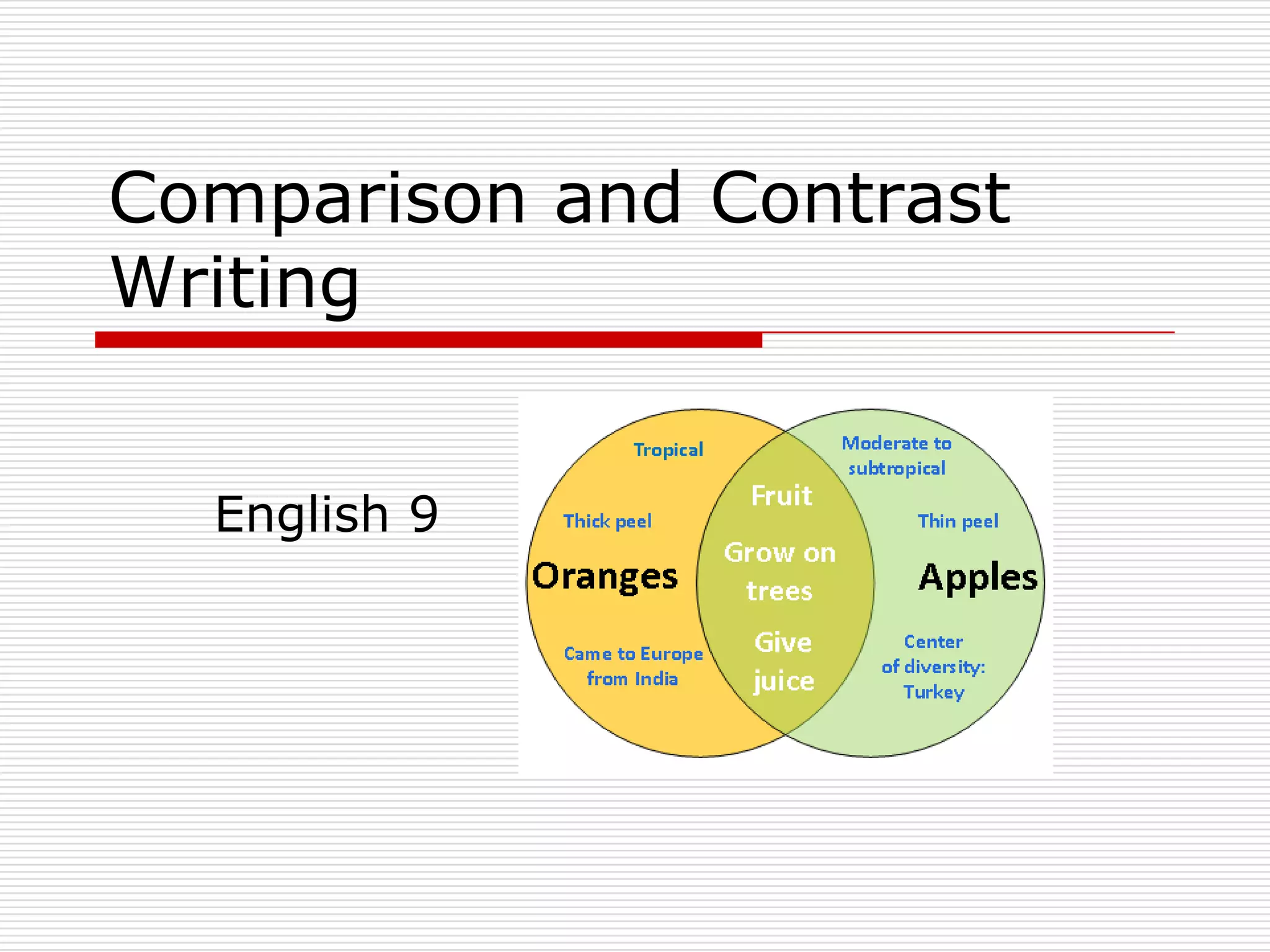 Compare and contrast writing 9 | PPT