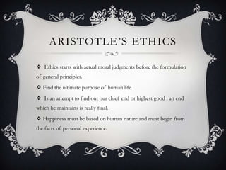 Compare Bantham's Idea of Ethics with Aristotle | PPTX