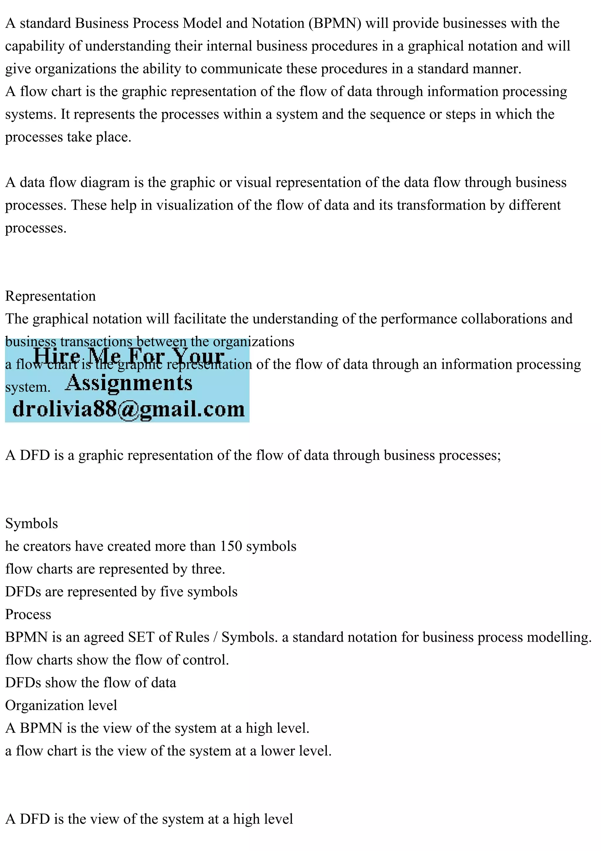 Compare BPMN activity diagrams with flowcharts and DFDs. What is dif.pdf