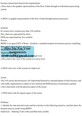 Compare BPMN activity diagrams with flowcharts and DFDs. What is dif.pdf