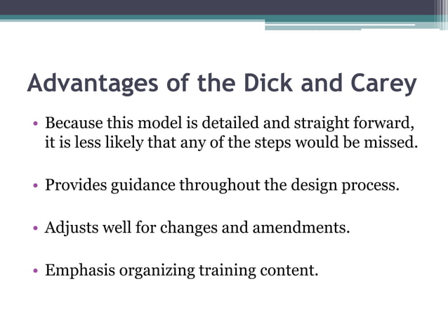 Compare & Contrast ADDIE and Dick and Carey Models | PPTX