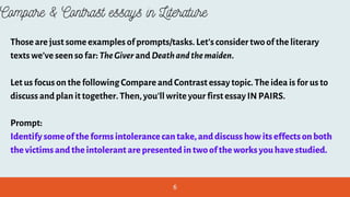 Compare & Contrast Essay presentation HS | PDF | Educational Assessment ...