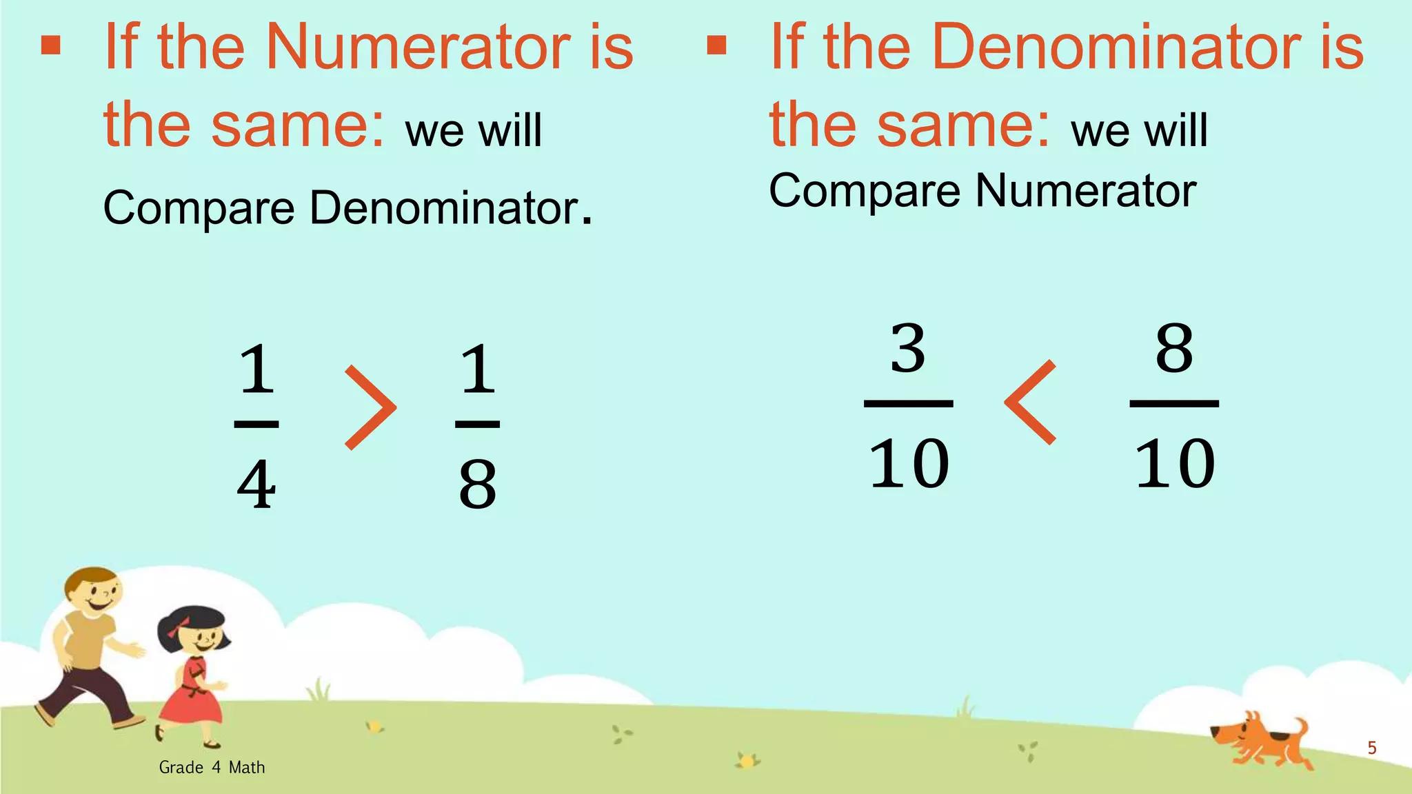 Compare fractions - Grade 4 | PPTX
