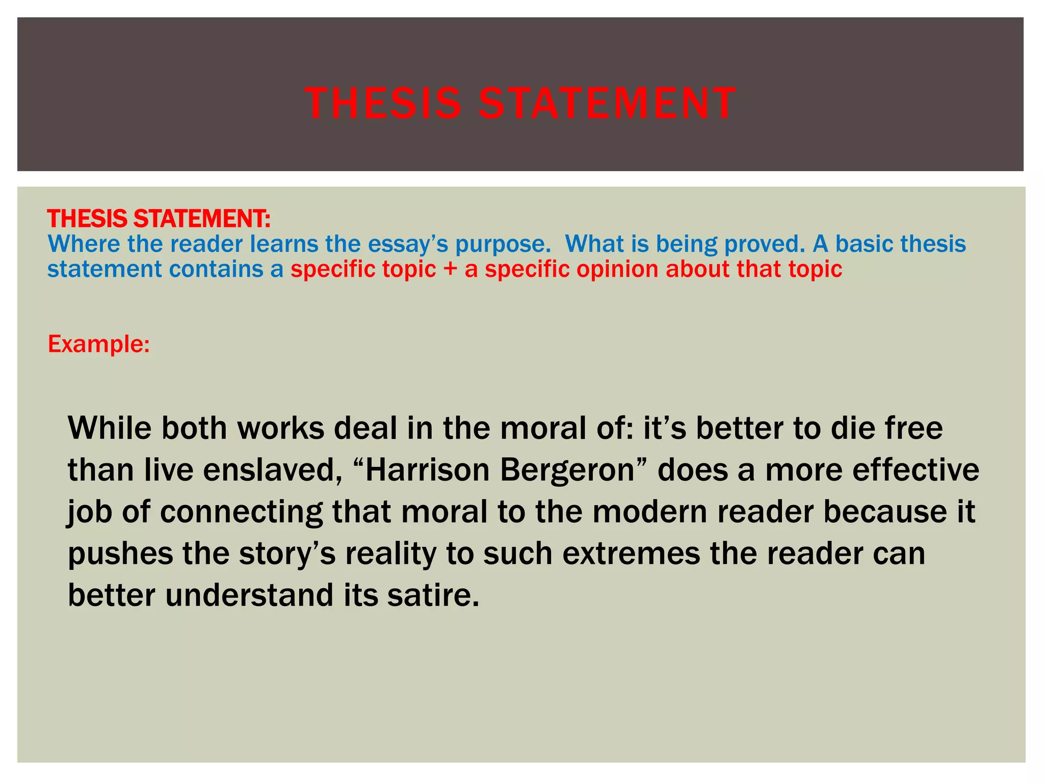 Compare Harrison Bergeron and 2081 | PPTX