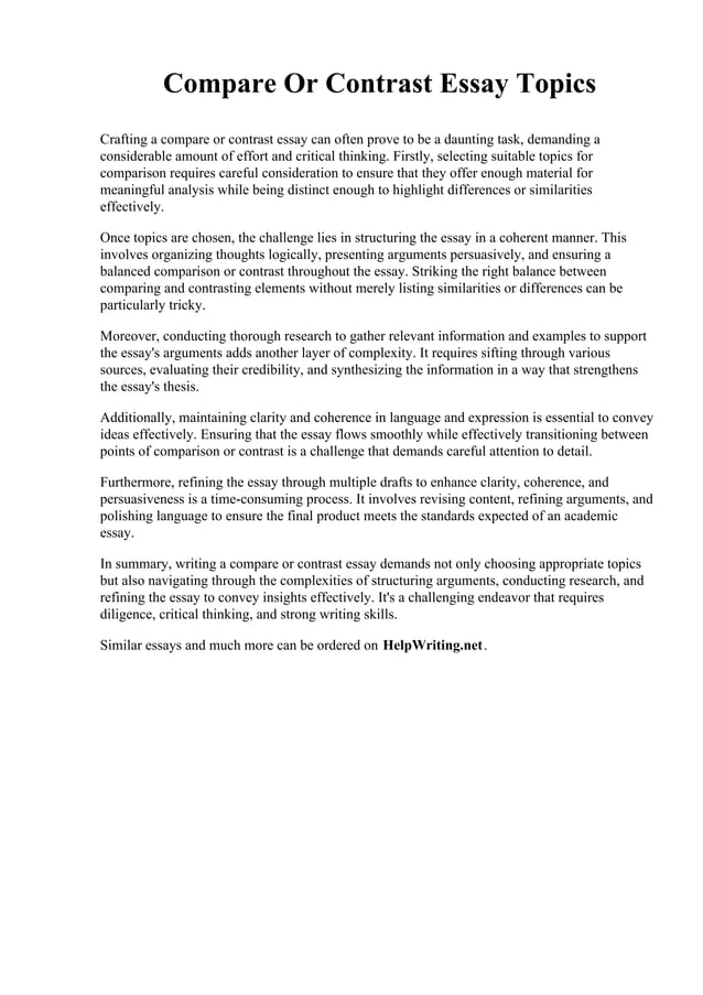 Compare Or Contrast Essay Topics.pdf
