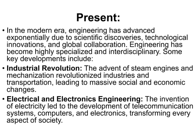 COMPARE PREHISTORY, MEDIEVAL AND PRESENT ENGINEERING.pptx | Civil ...