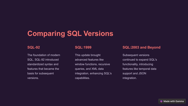 Compare SQL changes|SQL Database Modeler | PPTX