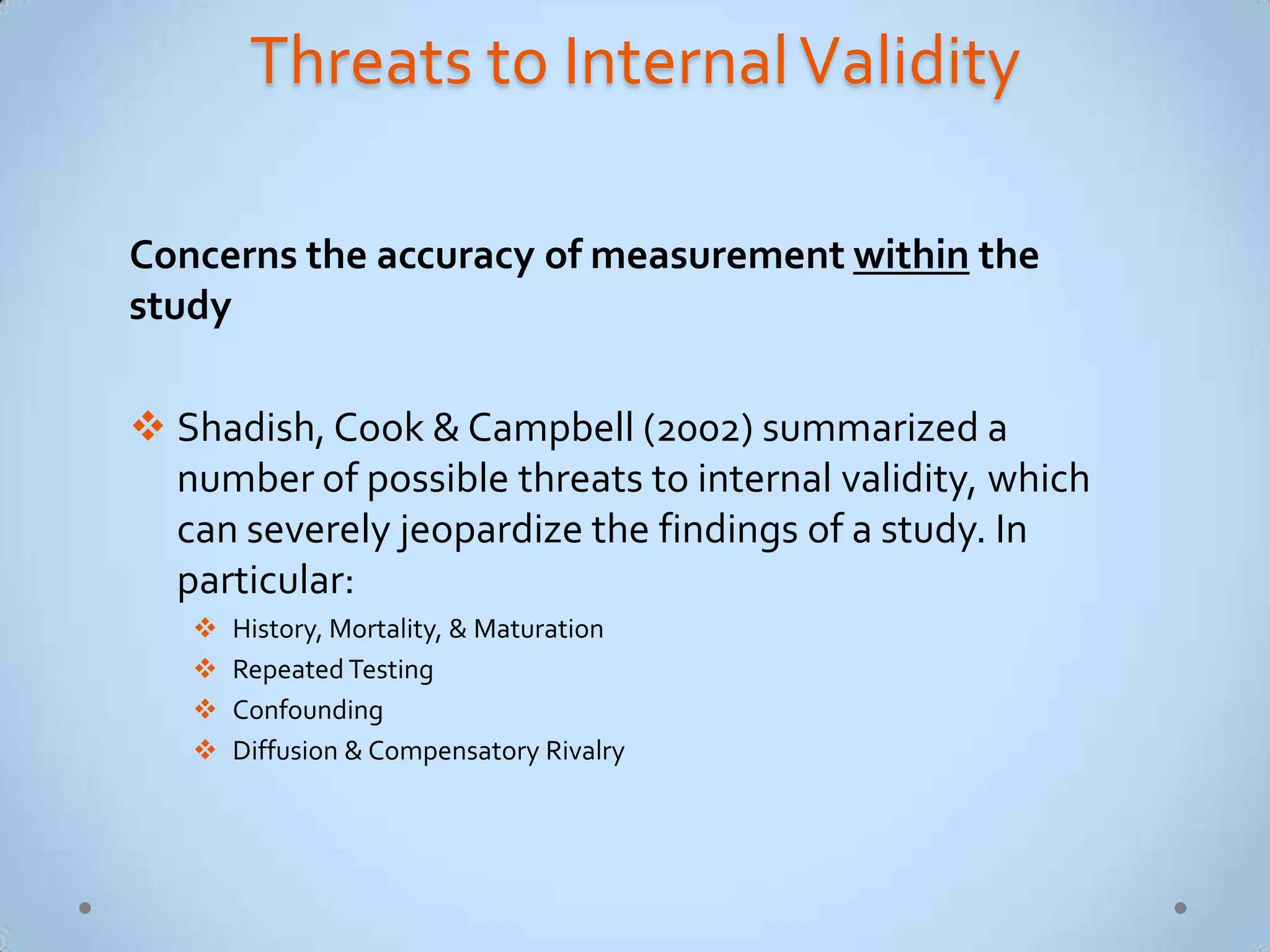 Comparing research designs fw 2013 handout version | PPTX