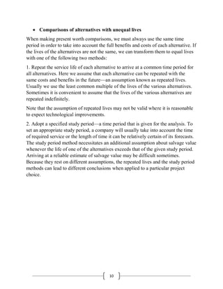 Comparing alternatives in Engineering Economics and Management | PDF