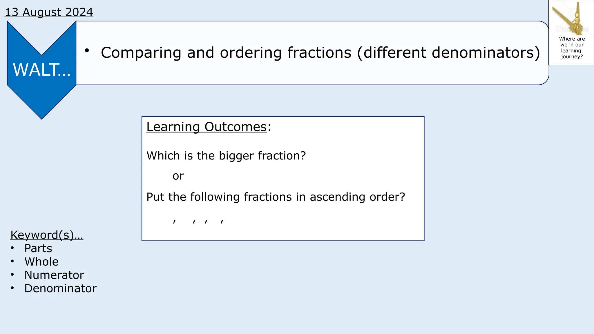 Comparing-and-Ordering-Fractions-unlike-denominators-Whole-lesson.pptx