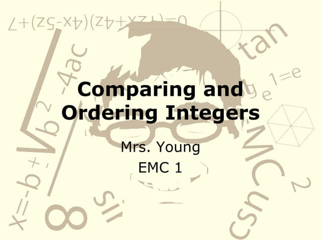 Comparing and Ordering Integers | PPT