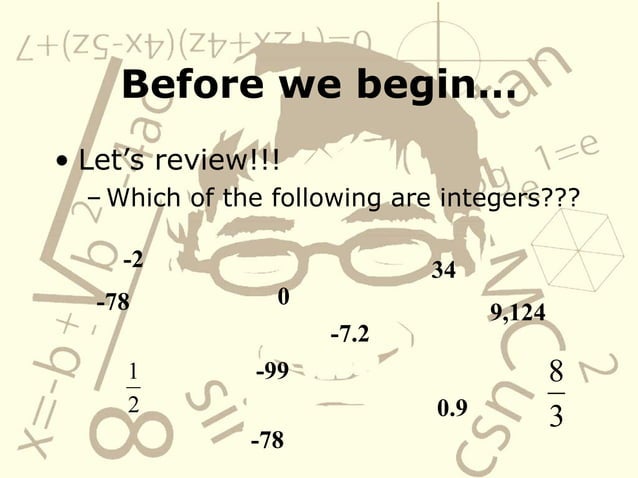 Comparing and Ordering Integers | PPT