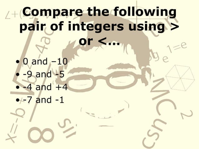 Comparing and Ordering Integers | PPT