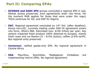 Comparing EAC, SADC and ECOWAS EPAs: What can ESA EPA draw from them ...