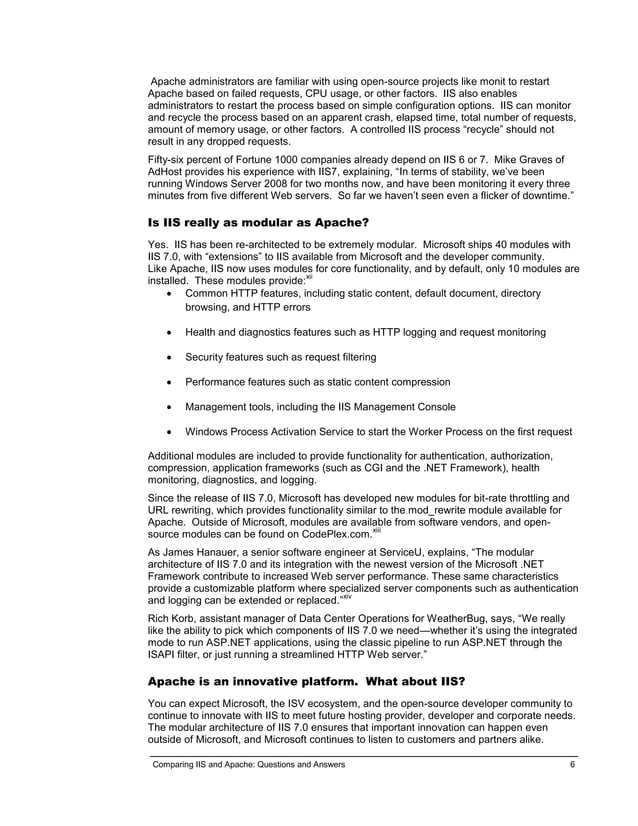 Comparing Iis And Apache Questions And Answers Docx Internet Computing