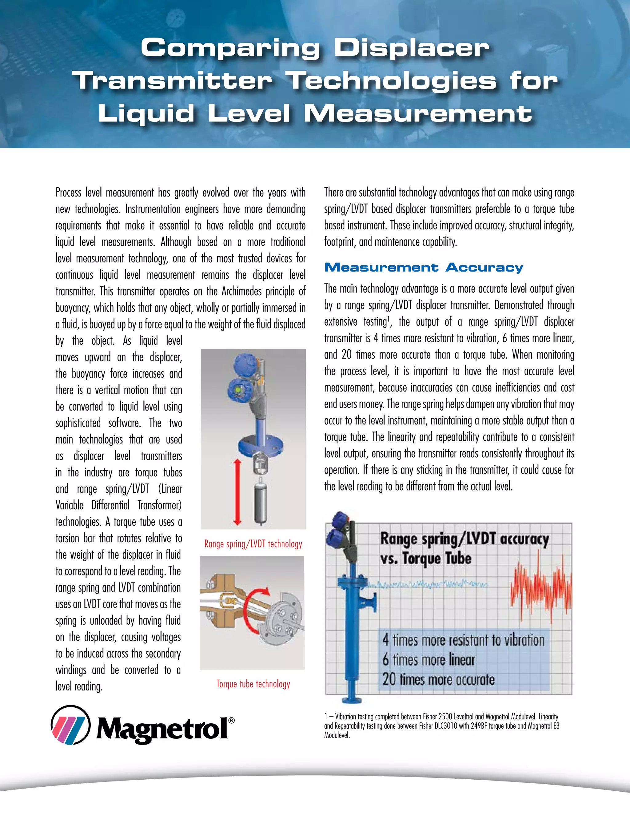 Comparing Industrial Level Displacer Transmitter Technologies | PDF