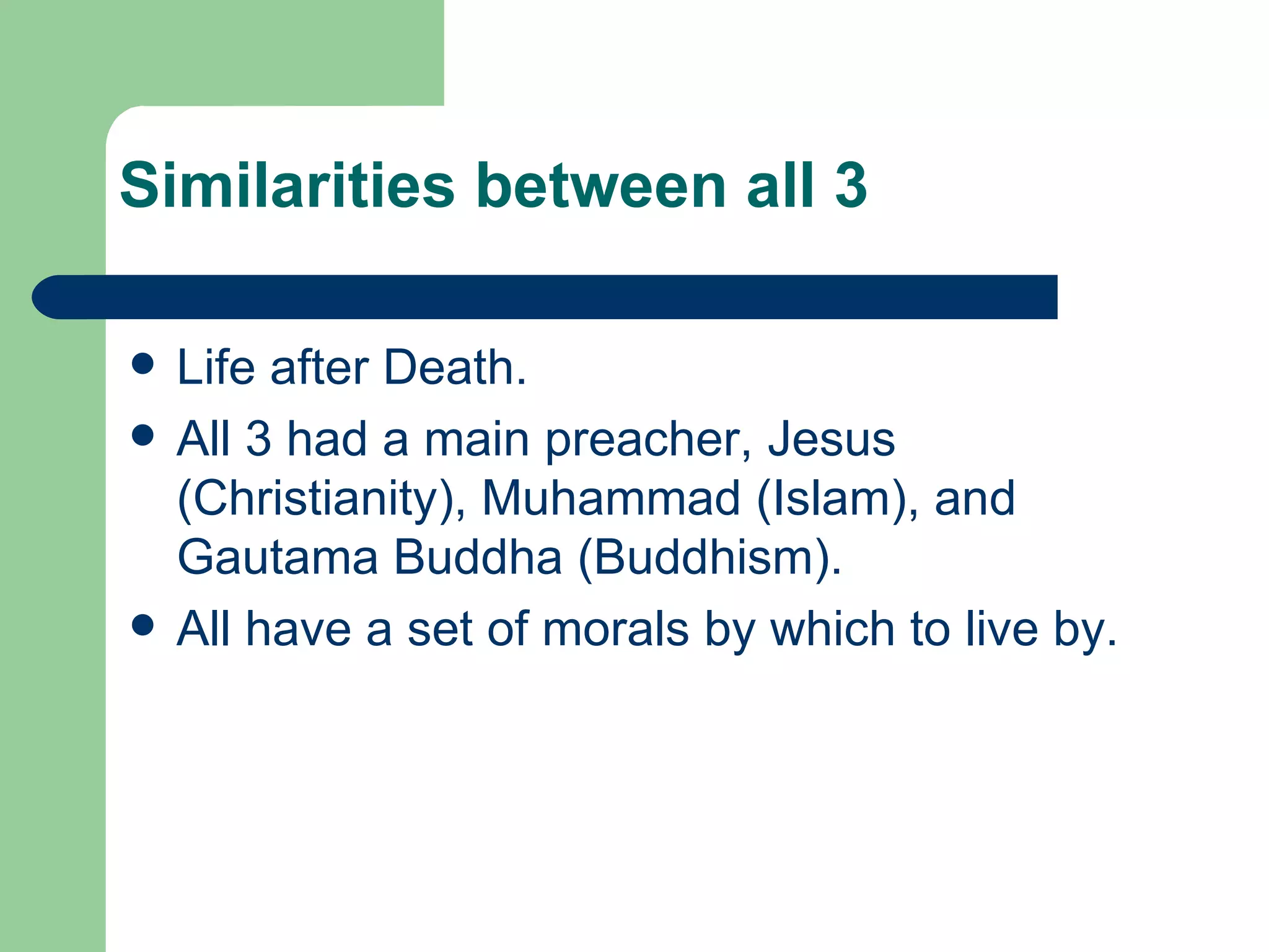 Comparing 3 Major Religions | PPT