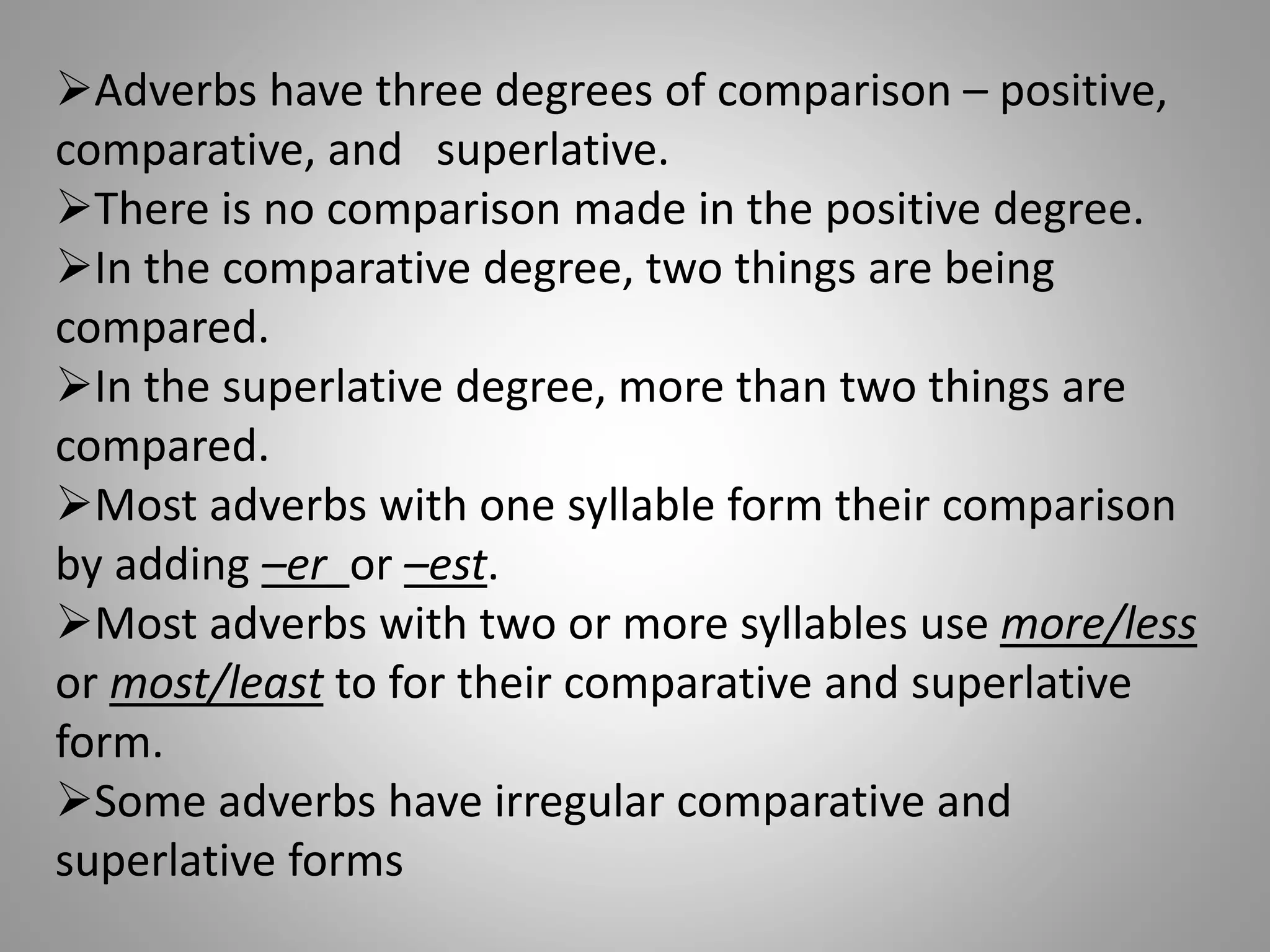 Comparing adverbs | PPTX