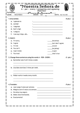 Comparing and agreeing a per every | PDF