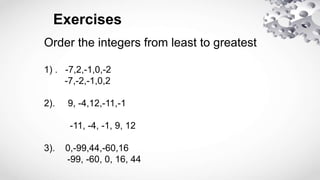 Lesson Comparing and arranging integers from least to greatest | PPTX