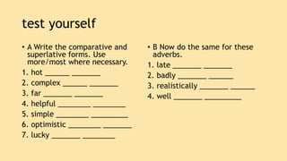 Comparing and contrasting English grammar | PPTX