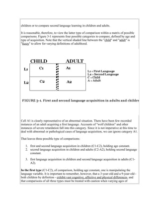 Comparing and contrasting first and second language acquisition | DOC