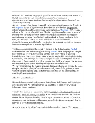 Comparing and contrasting first and second language acquisition | DOC