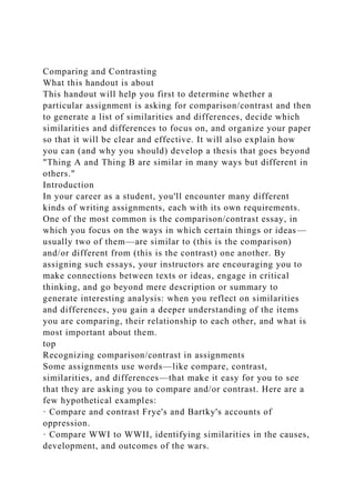 Comparing and ContrastingWhat this handout is aboutThis handou.docx