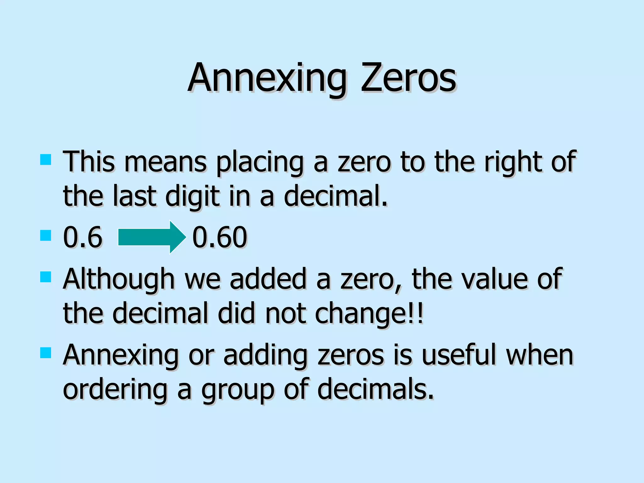 Comparing And Ordering Decimals | PPT