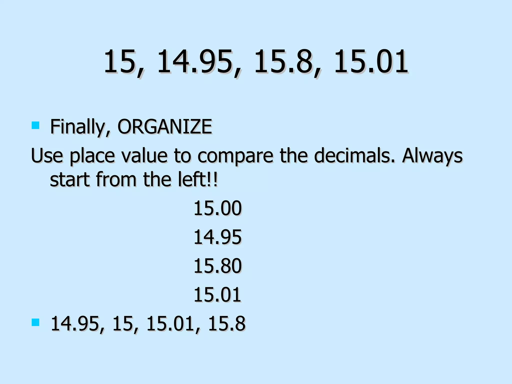 Comparing and ordering_decimals | PPT