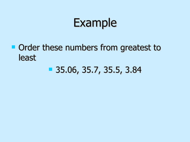 Comparing and ordering_decimals | PPT