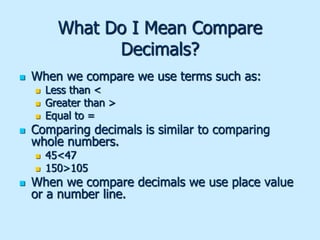 Comparing and ordering_decimals_power_point | PPT