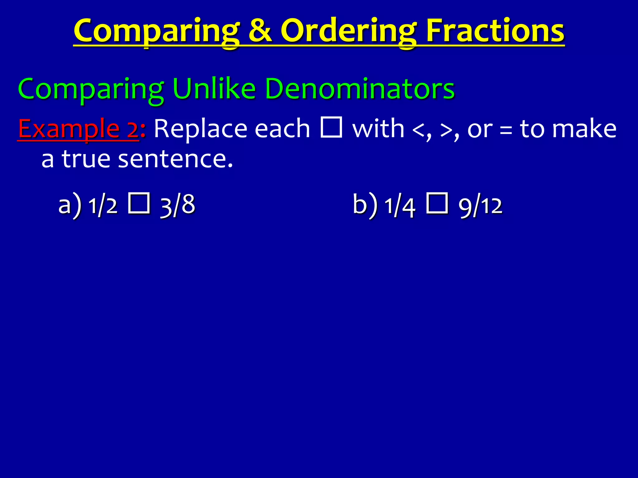 Comparing and ordering_fractions_powerpoint | PPT