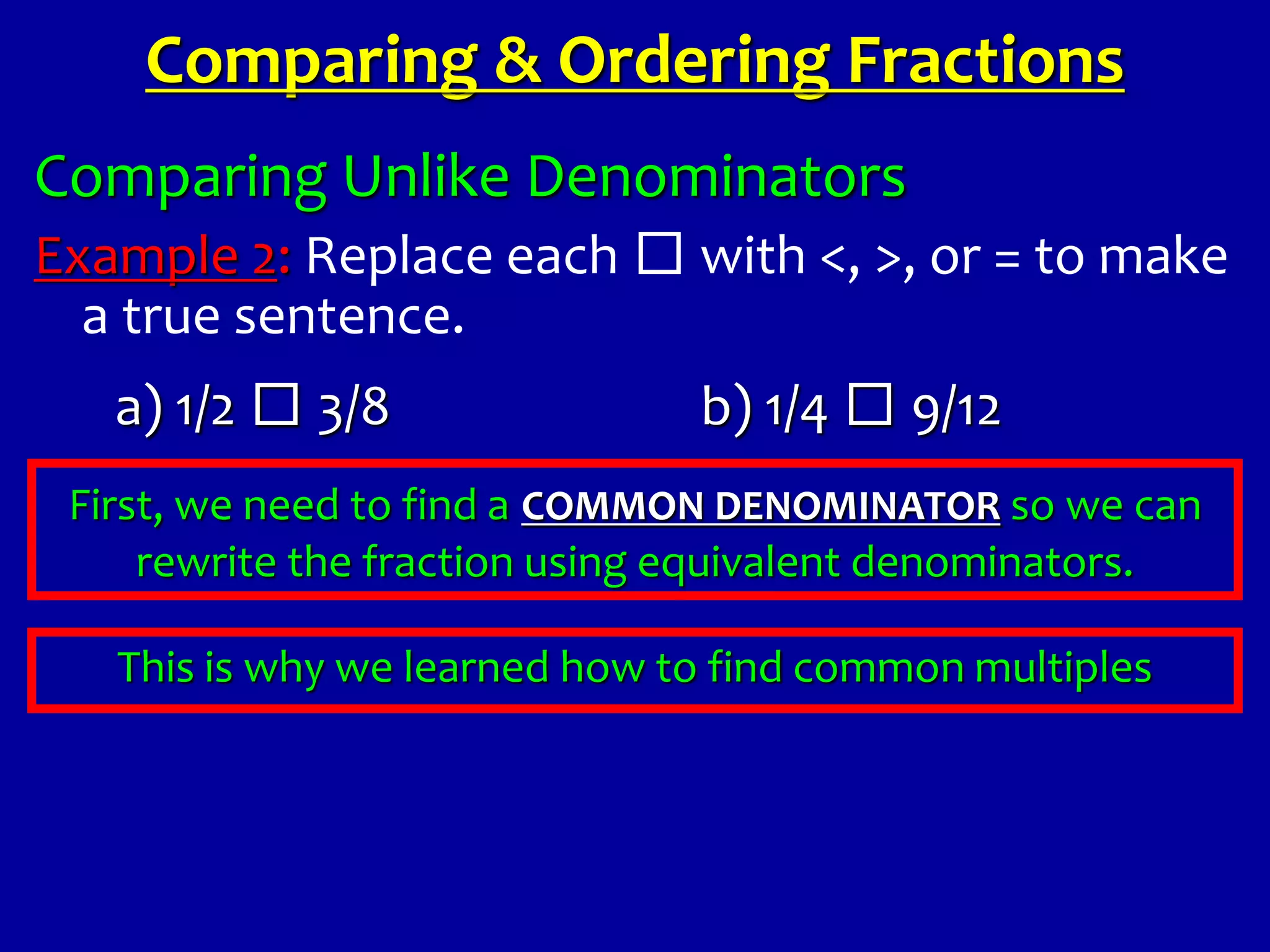 Comparing and ordering_fractions_powerpoint | PPT