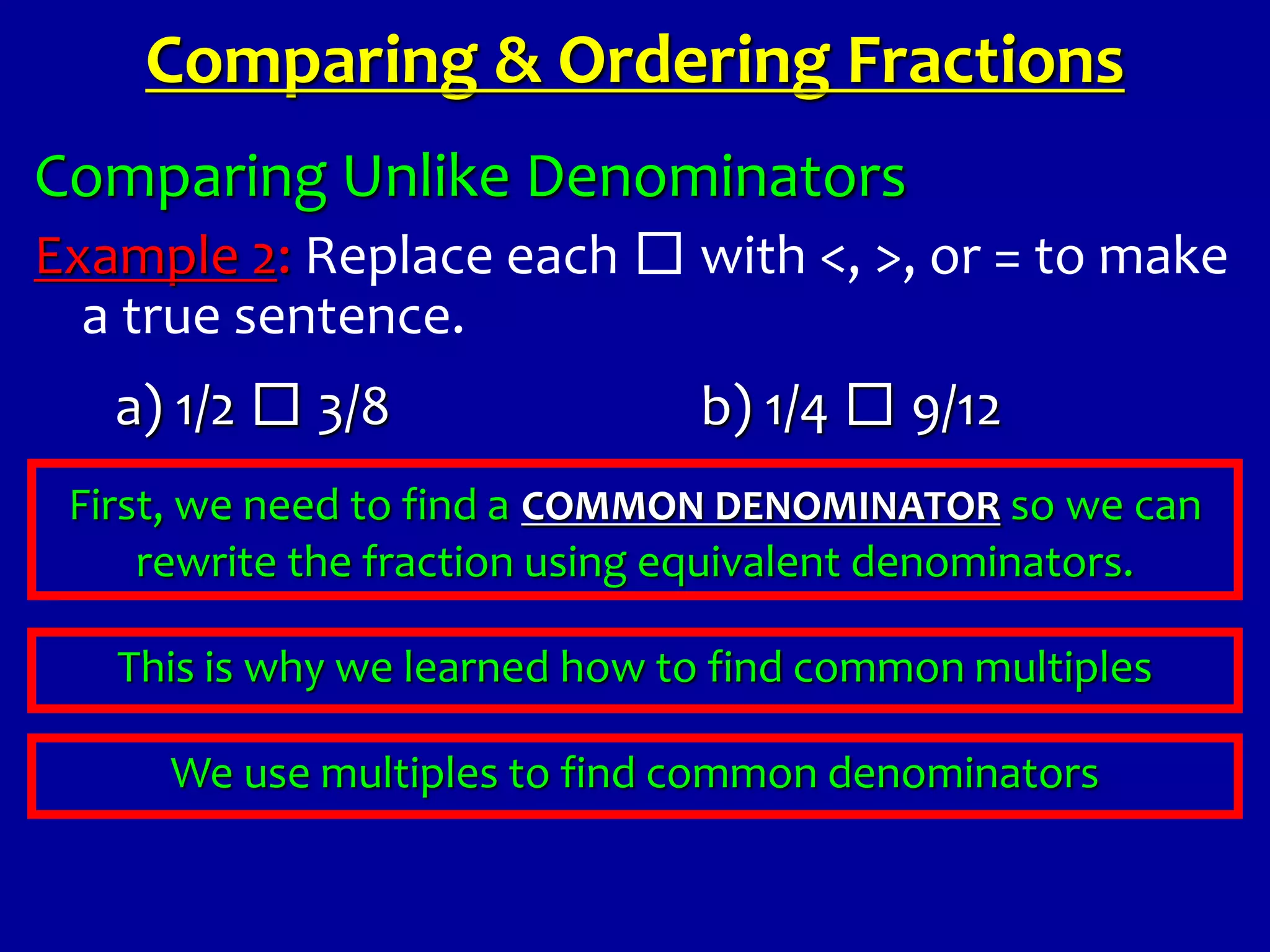 Comparing and ordering_fractions_powerpoint | PPT