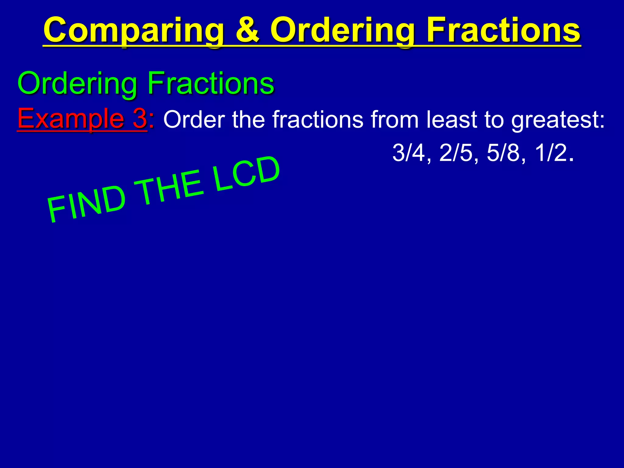 Comparing and ordering_fractions_powerpoint | PPT