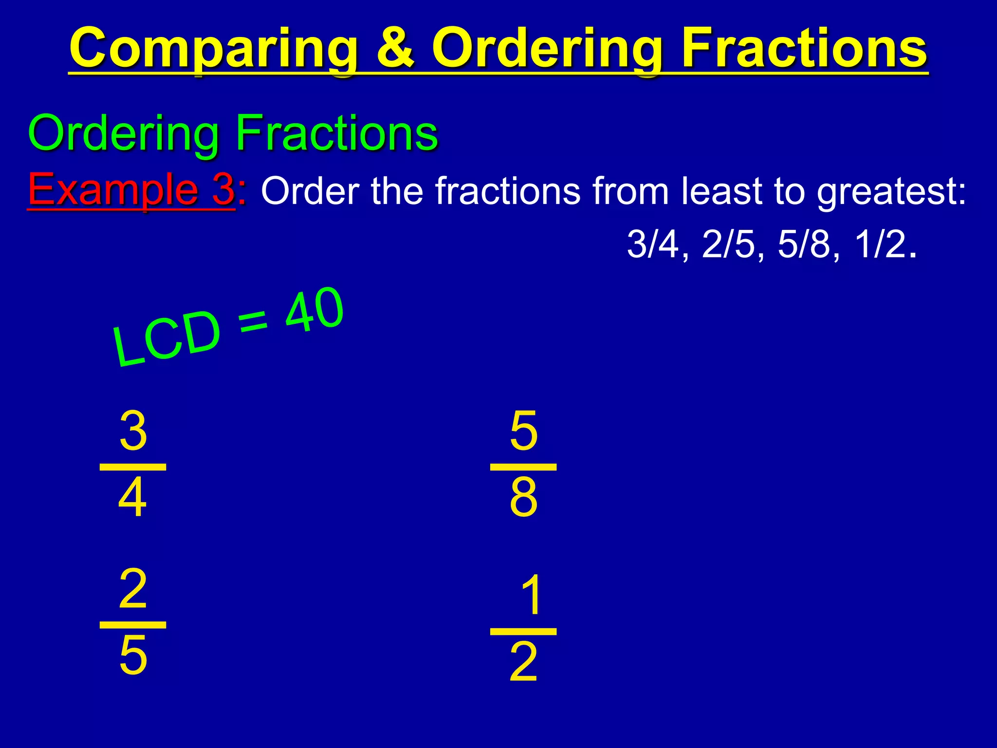 Comparing and ordering_fractions_powerpoint | PPT