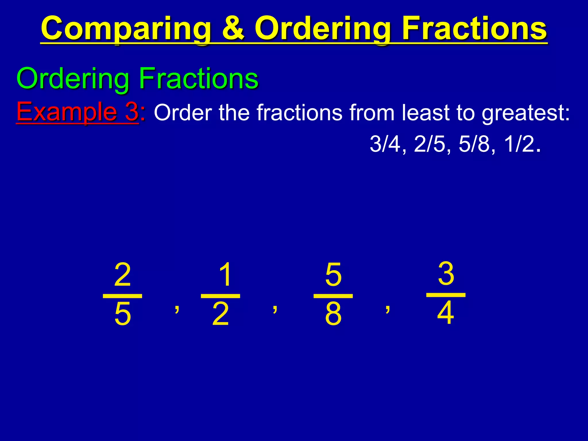 Comparing and ordering_fractions_powerpoint | PPT