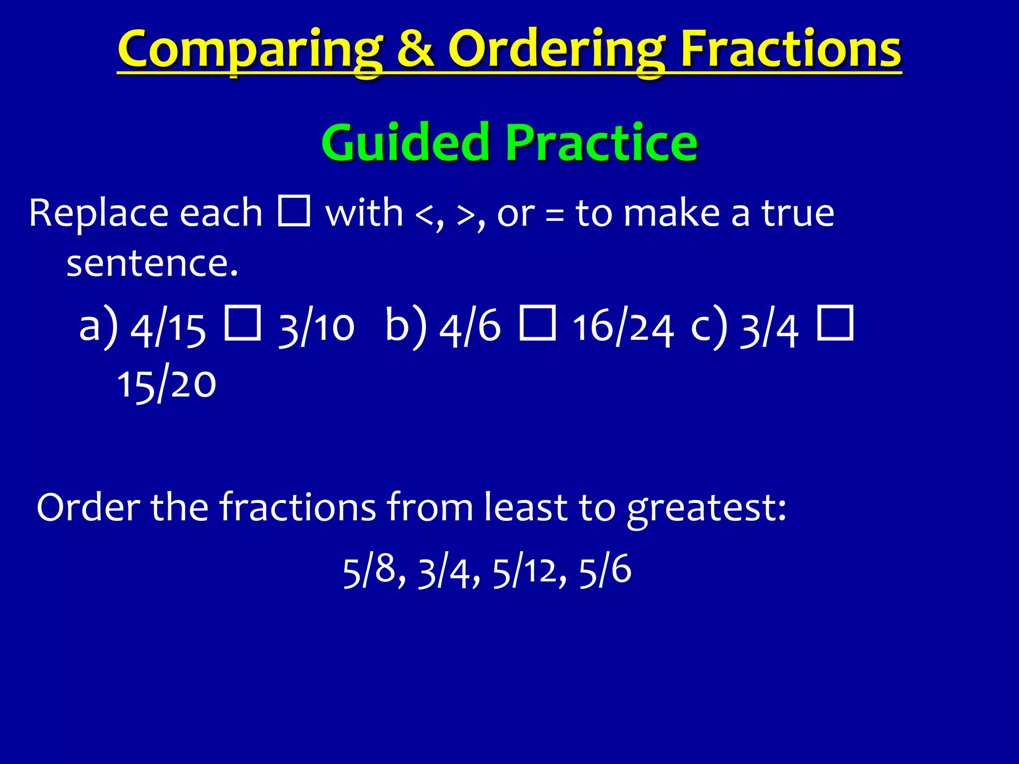 Comparing and ordering_fractions_powerpoint | PPT