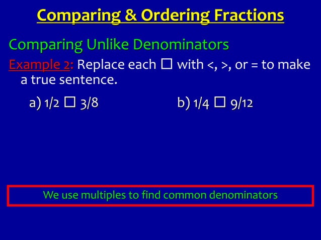 Comparing and ordering_fractions_powerpoint | PPT