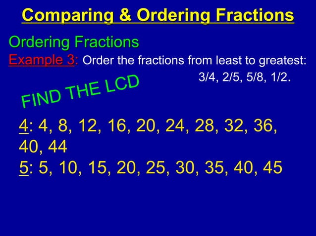 Comparing and ordering_fractions_powerpoint | PPT