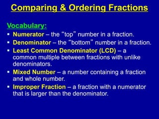Comparing and ordering_fractions_powerpoint | PPT
