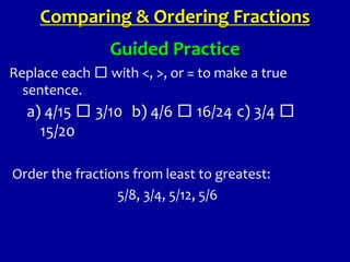 Comparing and ordering_fractions_powerpoint | PPT