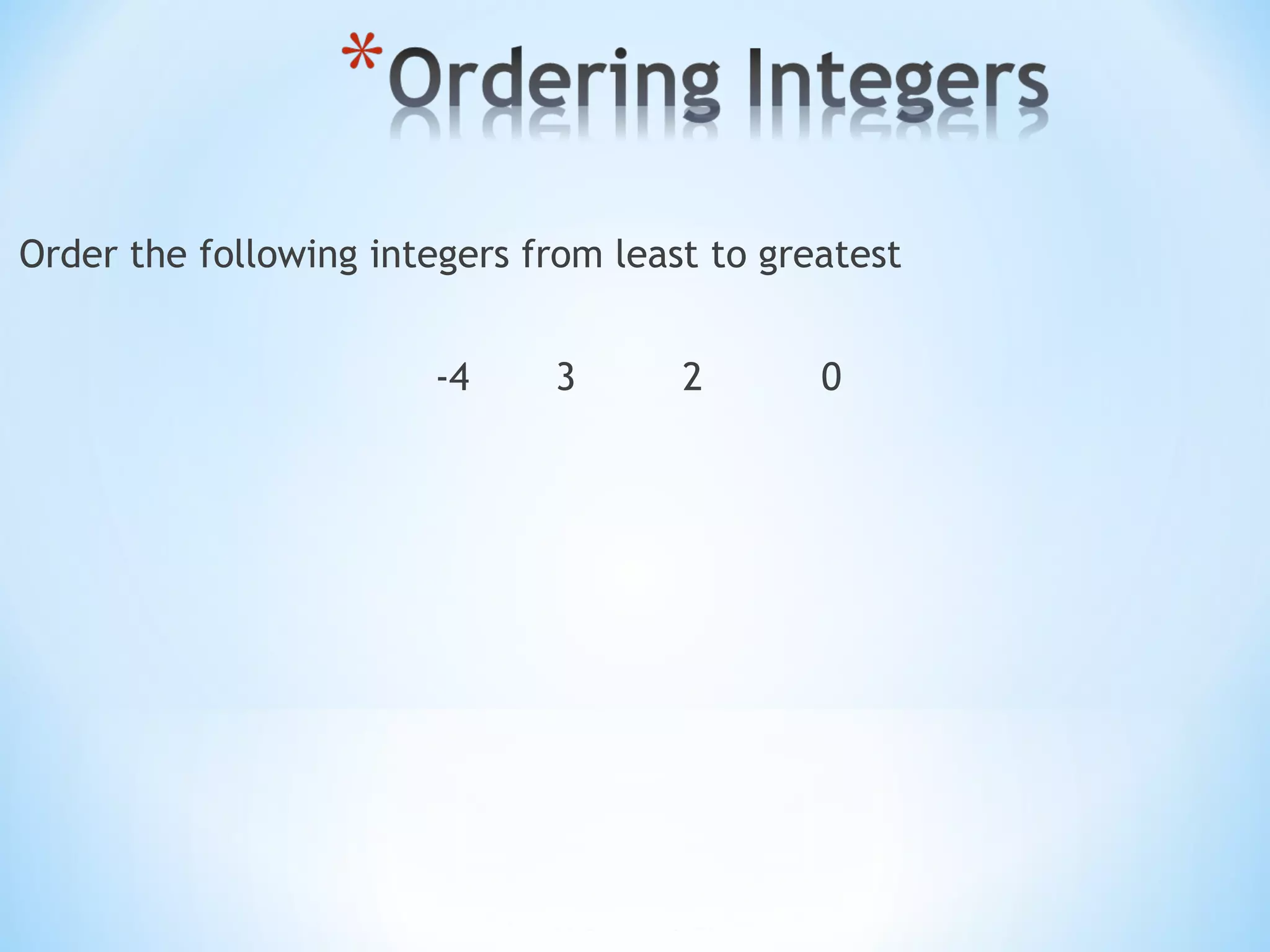 Comparing and ordering integers | PPT